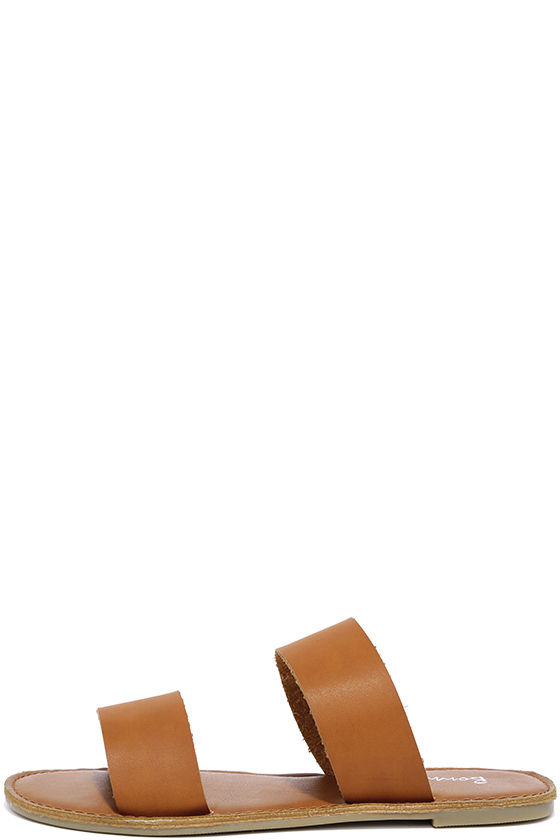 Cute Tan Sandals - Slide Sandals - Flat Sandals - $15.00 - Lulus
