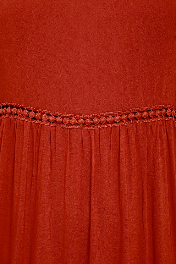 Rust Red Dress - Maxi Dress - Vacation Dress - $64.00