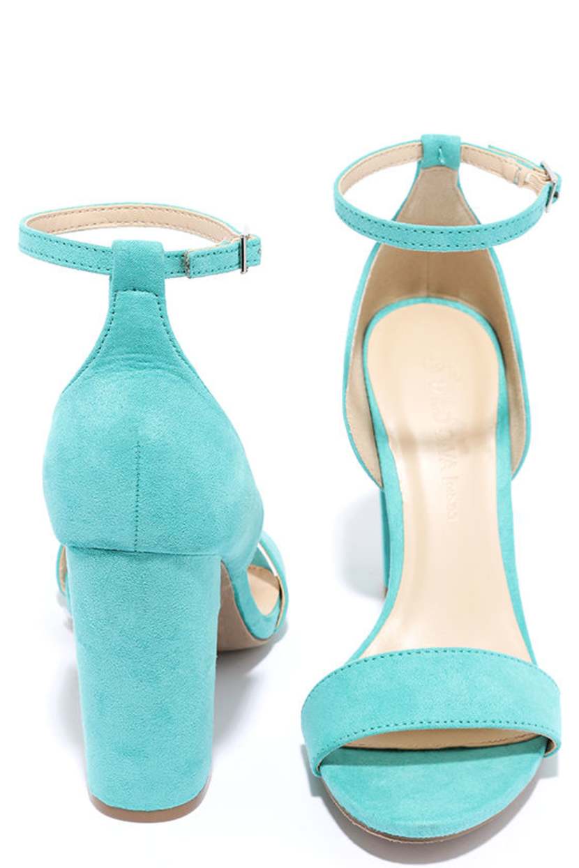 Turquoise Strappy Heels
