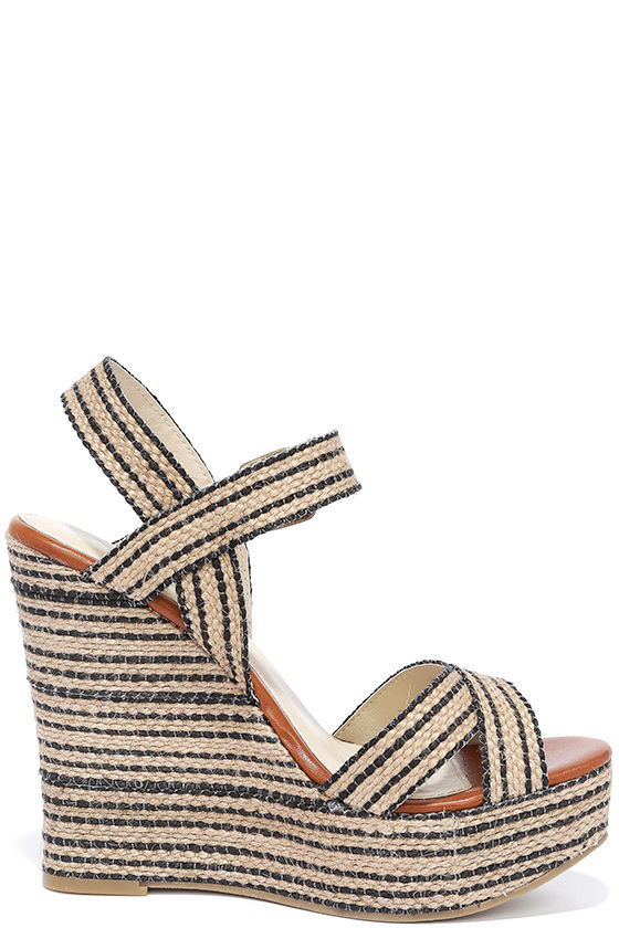 Cute Black Wedges - Platform Wedges - Wedge Sandals - $73.00