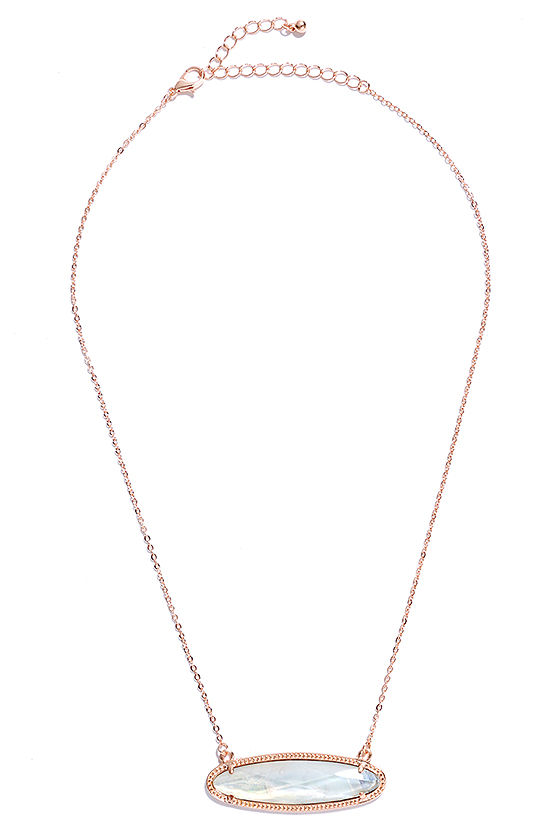 Lovely Rose Gold Necklace - Stone Necklace - $11.00 - Lulus