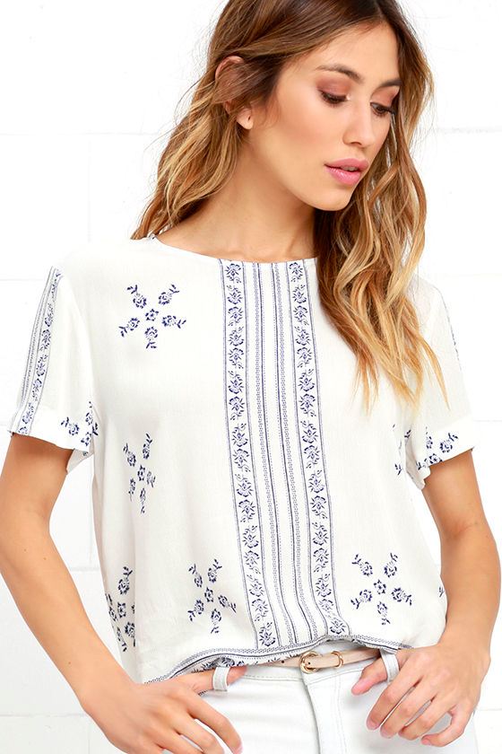Lovely Ivory Top - Short Sleeve Top - Print Top - $34.00 - Lulus