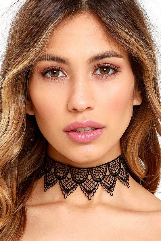Black Lace Necklace - Choker Necklace - Lace Choker - $18.00 - Lulus