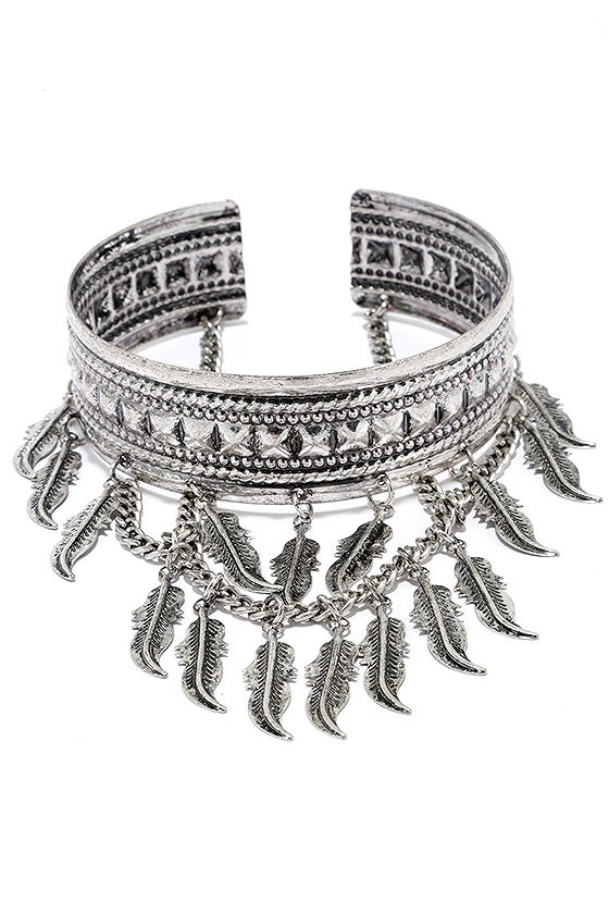 Cool Silver Arm Cuff - Feather Arm Cuff - Silver Arm Band - $14.00 - Lulus