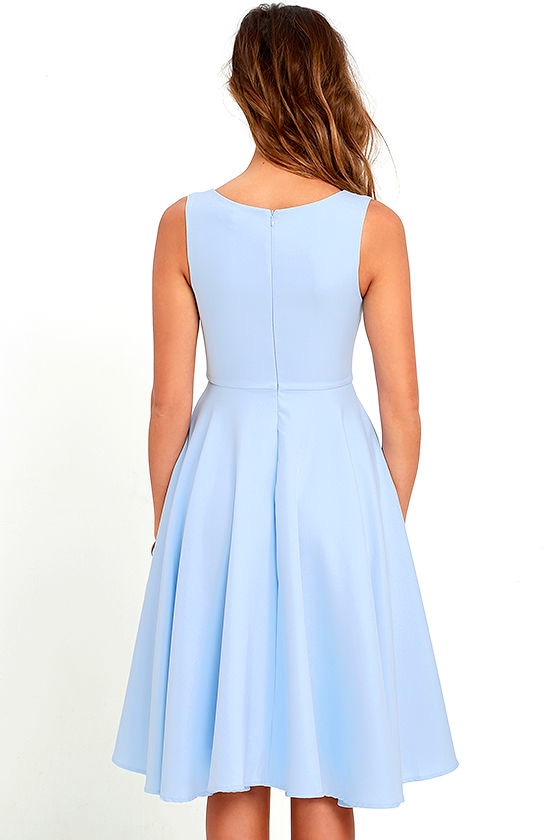 Lovely Periwinkle Blue Dress - Midi Dress - Sleeveless Dress - $59.00