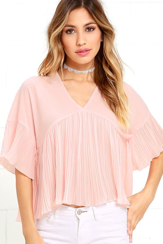 Lovely Blush Pink Top - Pleated Top - High-Low Top - $36.00 - Lulus