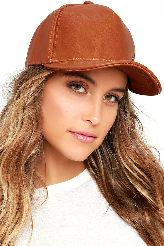 Chic Tan Baseball Cap - Faux Leather Baseball Cap - Baseball Hat - $18. ...