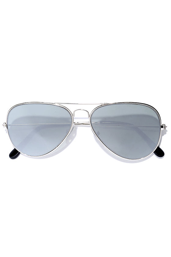 Cool Silver Sunglasses - Aviator Sunglasses - Mirrored Sunglasses - $14.00