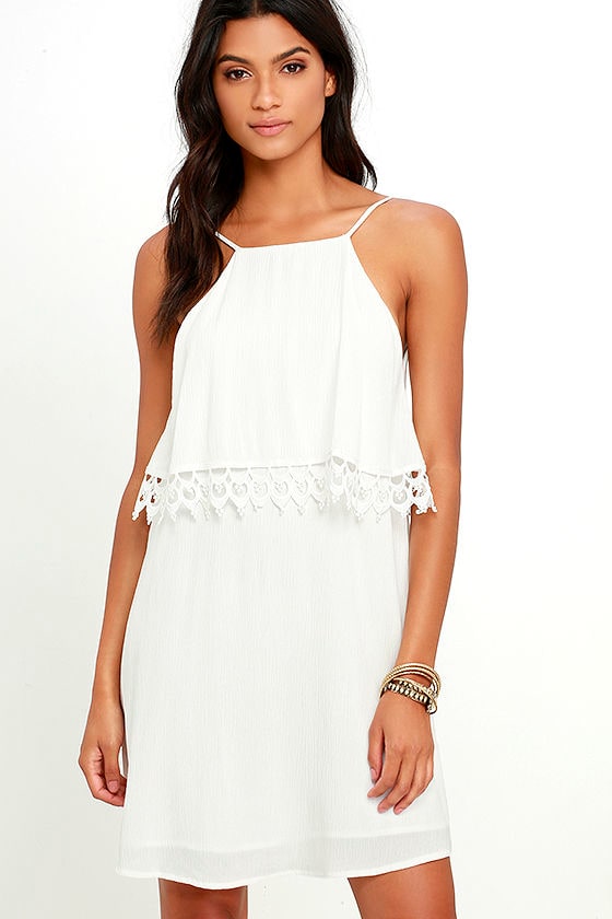 Cute Ivory Dress - Lace Dress - Shift Dress - White Dress - $54.00 - Lulus