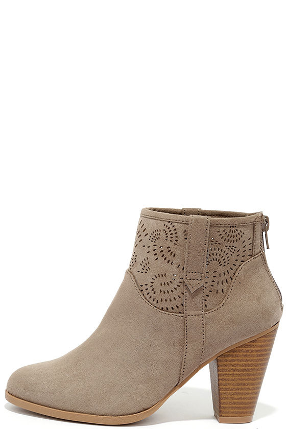 Taupe Booties - Suede Booties - Ankle Boots - $33.00 - Lulus