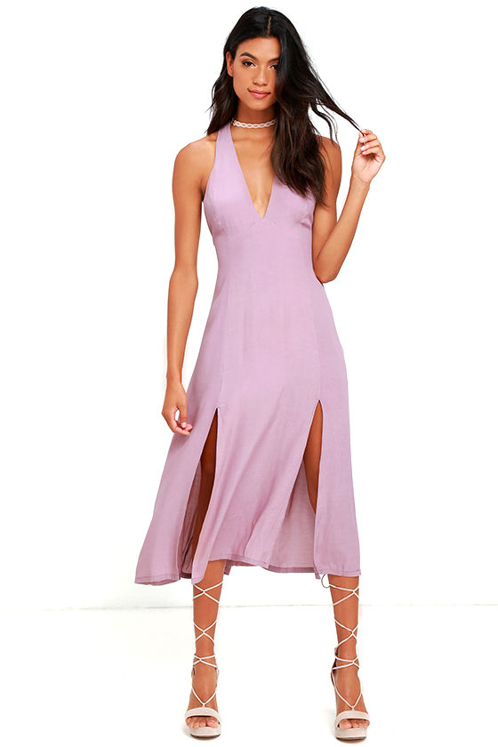 Pretty Mauve Dress - Midi Dress - Halter Dress - $49.00 - Lulus