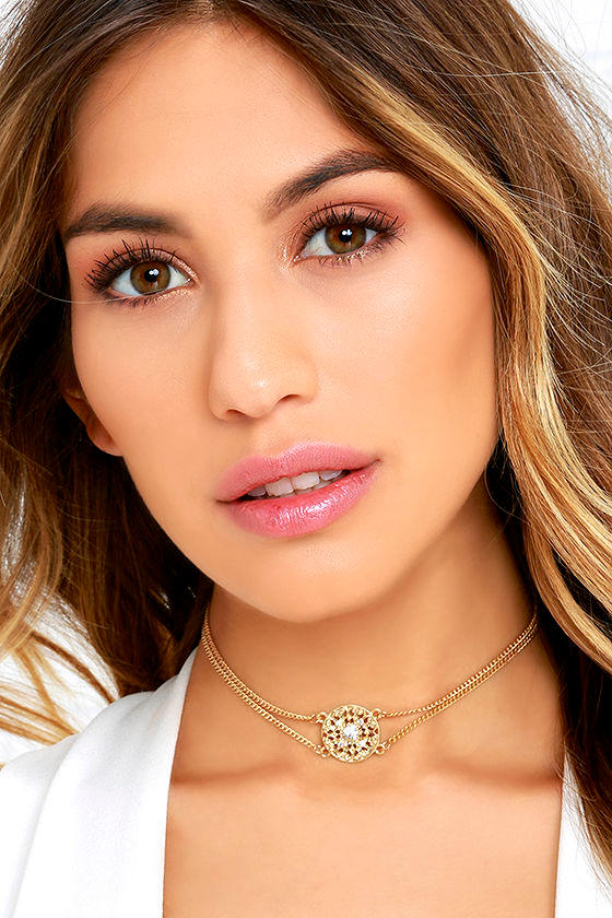 Pretty Gold Necklace - Choker Necklace - Chain Choker - $12.00 - Lulus