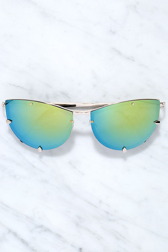 Spitfire Shark Tooth Sunglasses - Gold and Green Sunglasses - $39.00 ...