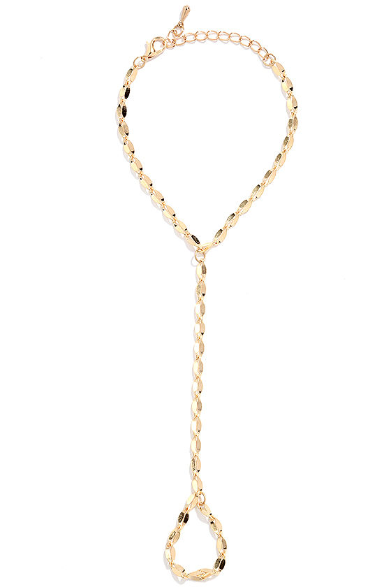 Hand Chain - Gold Hand Harness - Harness Bracelet - $16.00