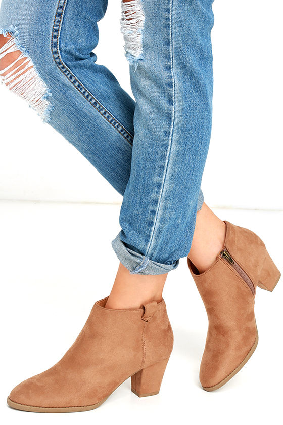 Chic Tan Boots - Ankle Booties - Heeled Boots - Ankle Boots - $29.00 ...