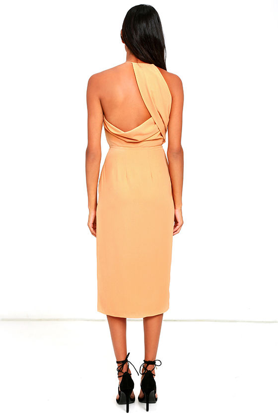 Keepsake Rescue Me - Camel Dress - Midi Dress - $210.00