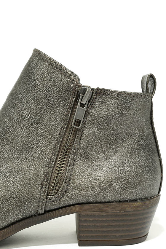 Madden Girl Boleroo - Pewter Ankle Booties - Vegan Leather Booties - $59.00