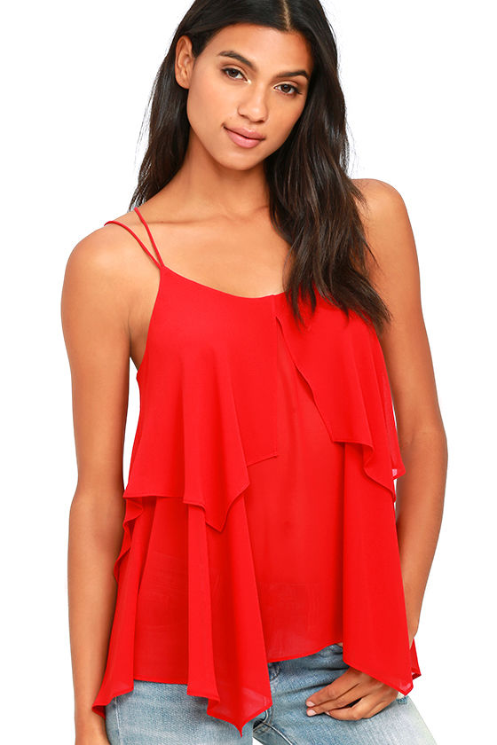 Lovely Red Top - Racerback Top - Spaghetti Strap Top - $32.00 - Lulus