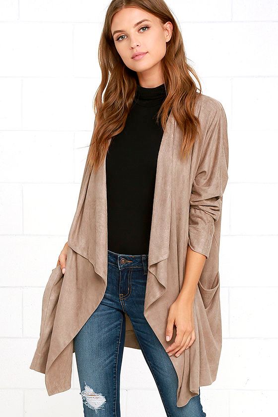Chic Taupe Jacket - Suede Jacket - $54.00 - Lulus