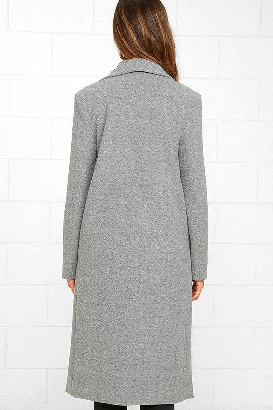 Chic Heather Grey Coat - Felted Coat - Long Coat - $87.00