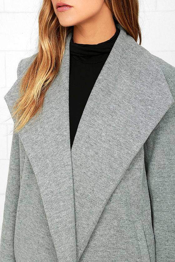 Chic Heather Grey Coat - Felted Coat - Long Coat - $87.00