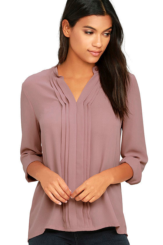 Lovely Mauve Top - Long Sleeve Top - Sheer Top - $44.00 - Lulus