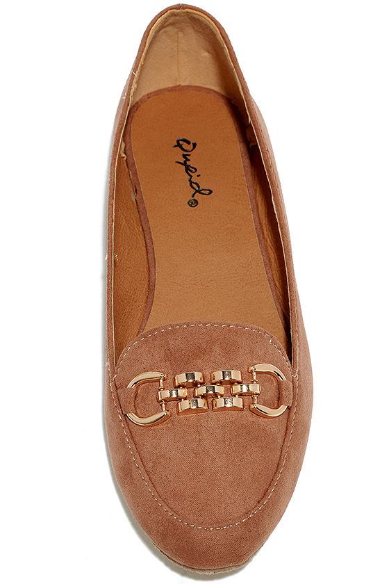 Chic Taupe Flats - Loafer Flats - Loafers - Vegan Suede Flats - $17.00