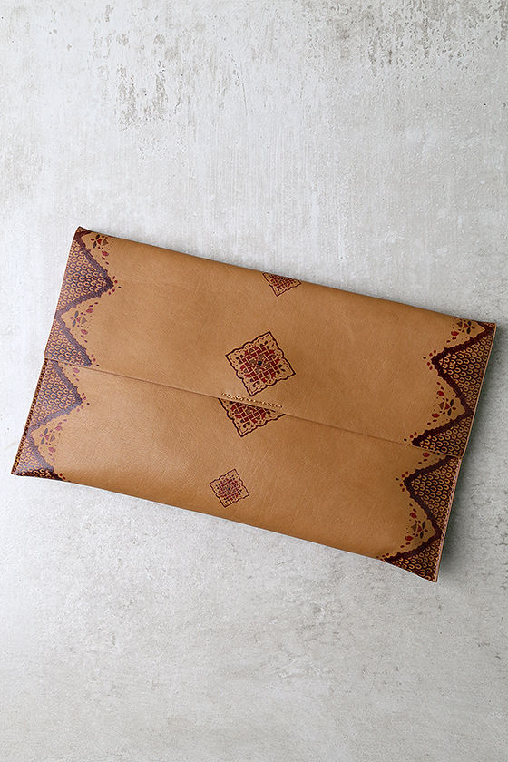 Cool Boho Clutch - Vegan Leather Clutch - Tan Clutch - $34.00 - Lulus