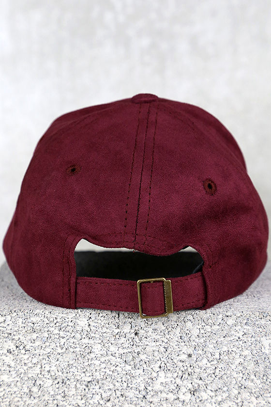 Chic Burgundy Baseball Cap - Vegan Suede Baseball Cap - Ball Cap - $15. ...