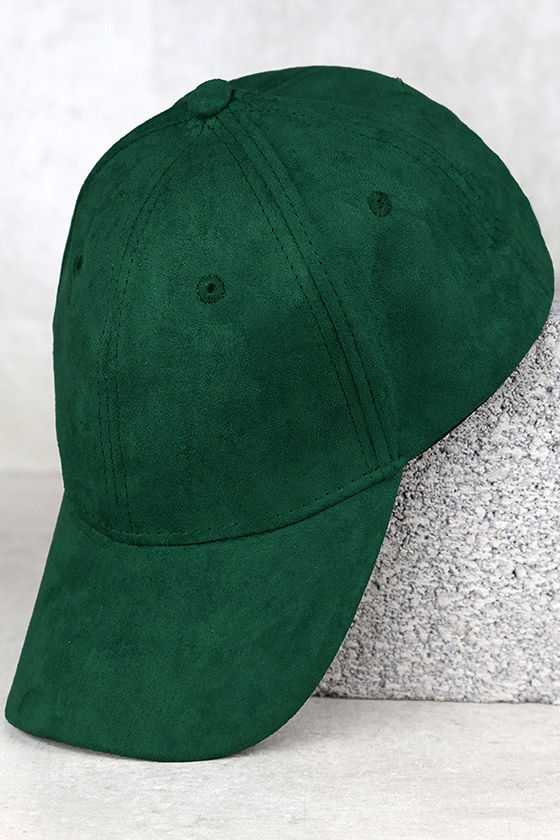 Chic Forest Green Baseball Cap - Vegan Suede Baseball Cap - Ball Cap ...