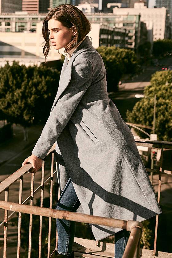 Chic Heather Grey Coat - Felted Coat - Long Coat - $87.00