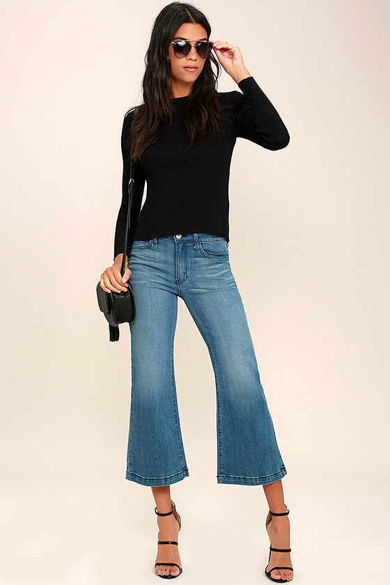 Sexy Black Top - Lace-Up Top - Long Sleeve Top - Lace-Back Top - - Lulus