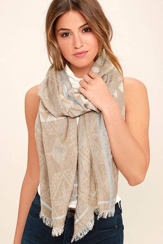 Cute Beige Scarf - Print Scarf - Lightweight Scarf - $20.00 - Lulus