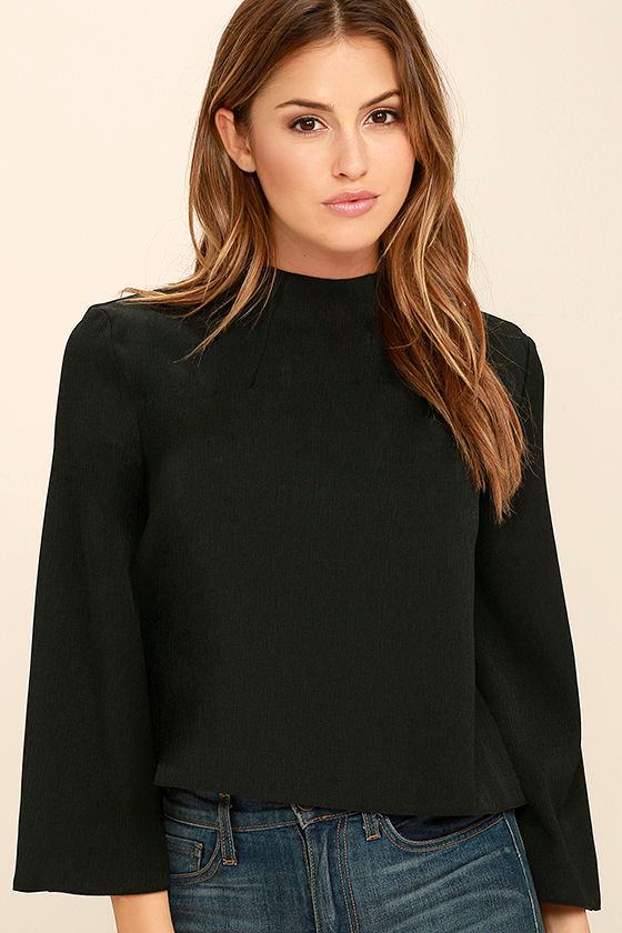 Chic Black Top - Structured Top - Long Sleeve Top - $42.00 - Lulus