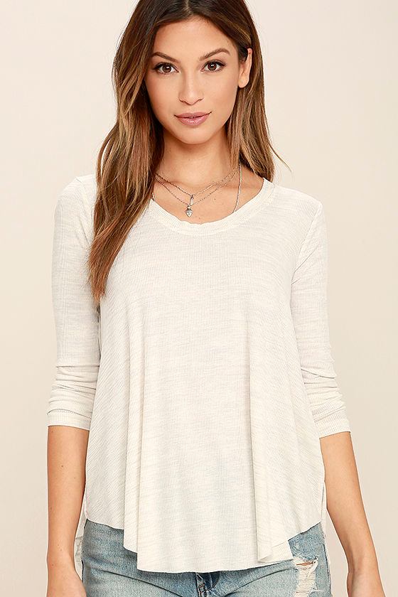 Cute Cream Top - High-Low Top - Long Sleeve Top - $28.00 - Lulus