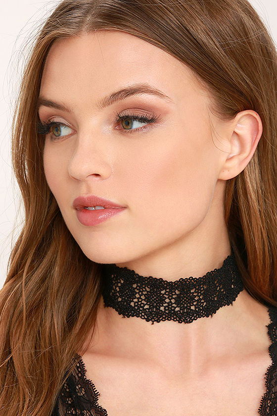 Beautiful Lace Choker - Black Lace Choker - Choker Necklace - $10.00 ...