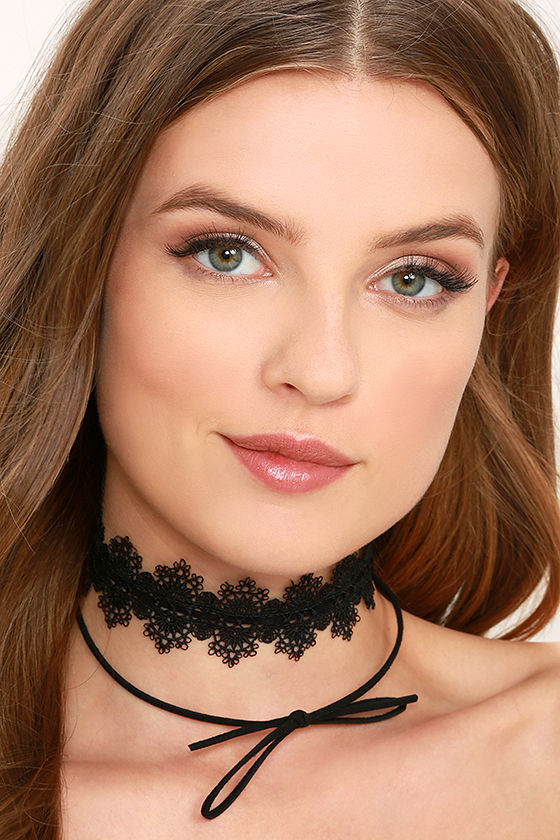Cute Black Choker - Lace Choker - Suede Choker - Layered Choker - $11. ...