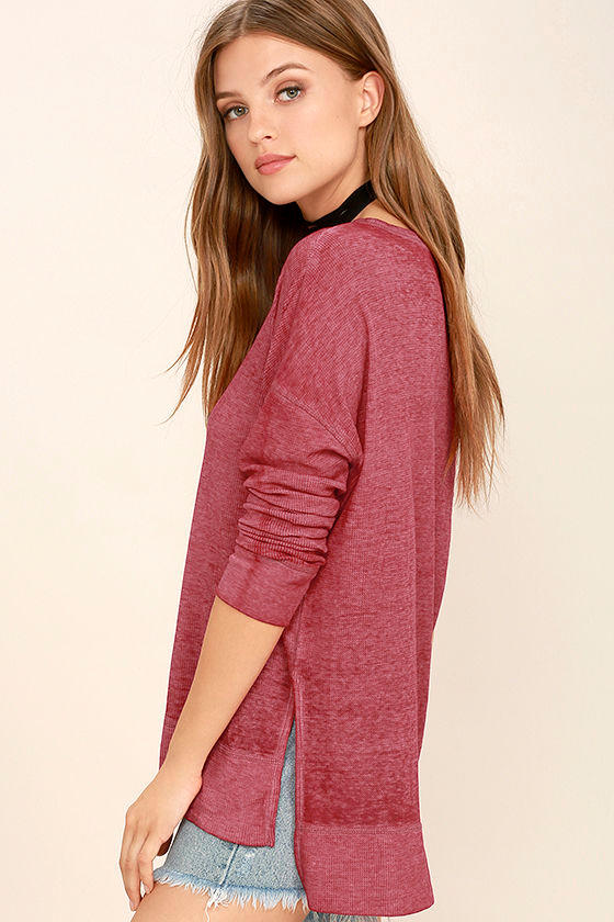 Cute Red Top - Long Sleeve Top - Thermal Top - $48.00 - Lulus