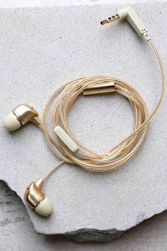 Happy Plugs In-Ear Headphones - Champagne Earbuds - Gold Headphones ...