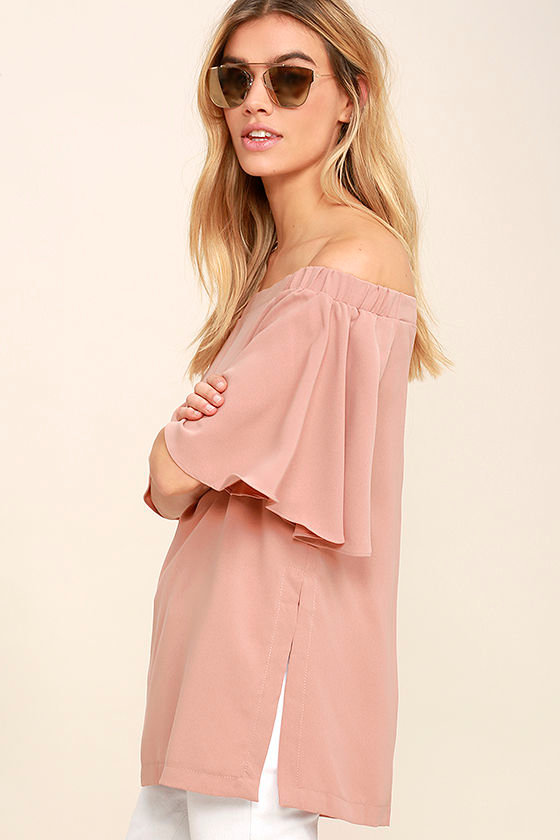 Chic Blush Top - Off-the-Shoulder Top - Blouse - $46.00 - Lulus