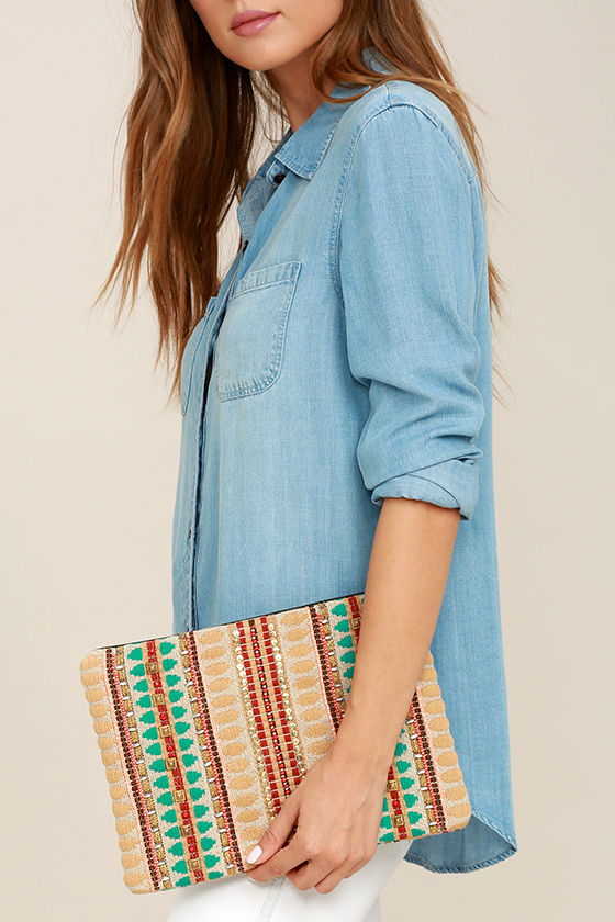 Fun Beaded Clutch - Sequin Clutch - Embroidered Clutch - $39.00 - Lulus