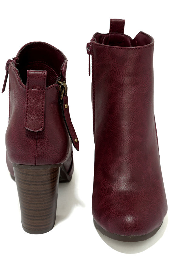 Cute Wine Red Booties - Ankle Booties - High Heel Booties - $35.00 - Lulus