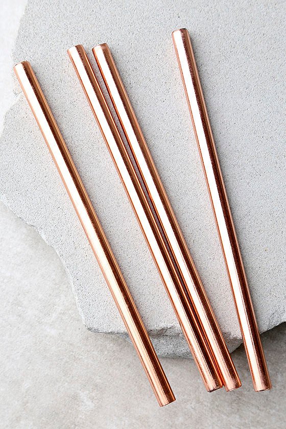 The Pineapple Co. Copper Metal Straws - Copper Straws - Metal Straws ...