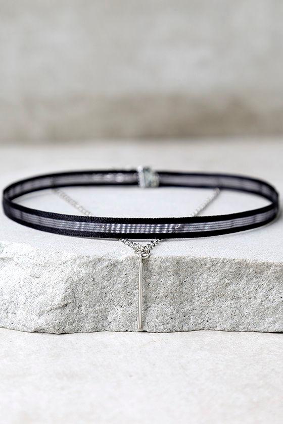Cute Black and Silver Necklace - Mesh Choker - Layered Choker - $10.00 ...