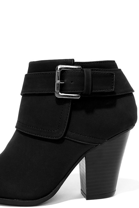 Cute Black Booties - Vegan Leather Ankle Booties - High Heel Booties ...