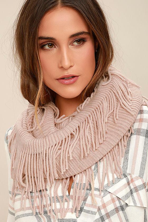 Cute Blush Scarf - Infinity Scarf - Fringe Scarf - Fringe Infinity ...