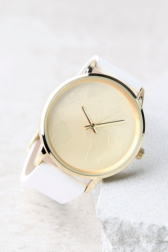 Chic White Watch - Vegan Leather Watch - White and Gold Watch - $21.00 ...
