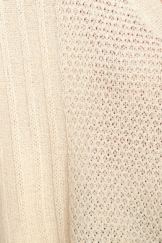 Cozy Light Beige Sweater - Knit Sweater - Lightweight Sweater - $56.00