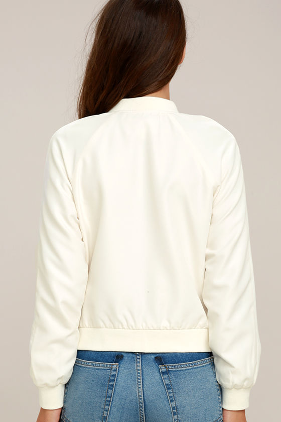 Jack by BB Dakota Varis Jacket - Embroidered Bomber Jacket - Ivory ...
