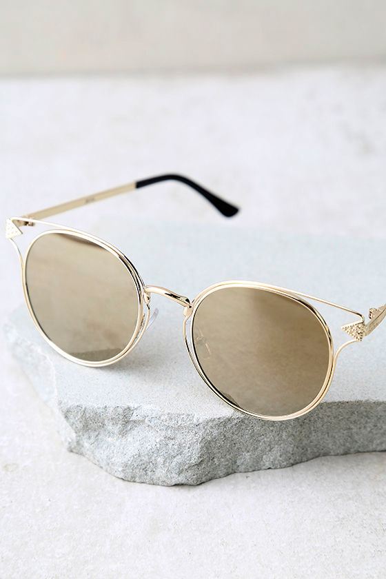 Chic Gold Sunglasses - Gold Wire Sunglasses - Gold Sunnies - $18.00 - Lulus